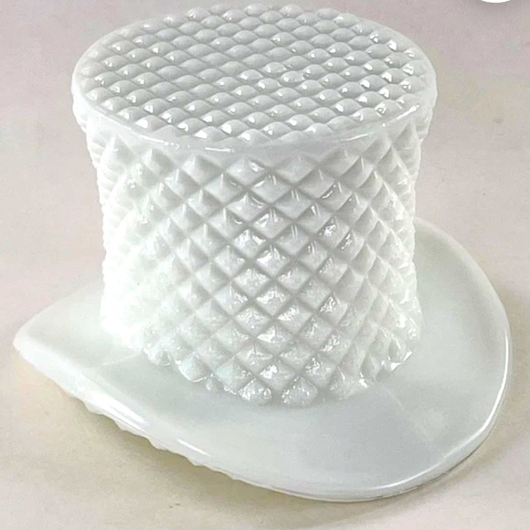 Westmoreland Glass Co. | Accents | Fenton Milk Glass Hobnail Top Hat ...